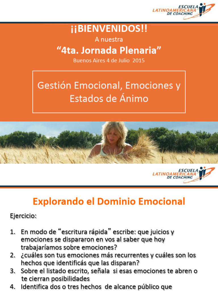 ELAC - N! - Plenaria 04 - Emociones y Estados de Animo | PDF | Las ...