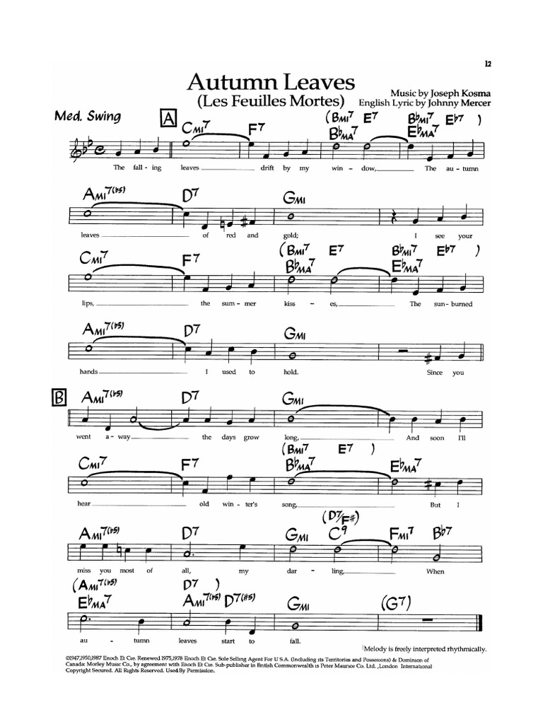 Autumn Leaves Pdf