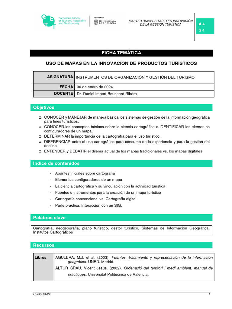 S6. Uso de Mapas para La Innovación de Productos Turísticos | PDF ...