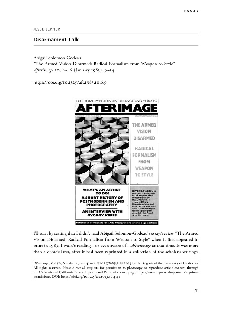 Disarming Photography's Ideological Shift | PDF | Institutional ...