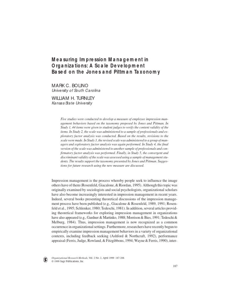 Impression Management Scale | PDF | Validity (Statistics) | Social ...