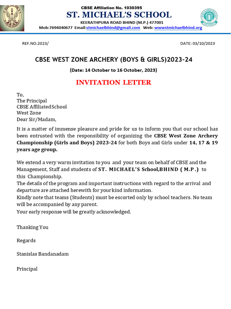 Invitation For WZ Archery Tournament 14 Oct - 16 Oct | PDF