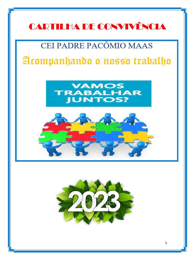 Cartilha de Convivência CEI Padre Pacômio | PDF | Família | Roupas