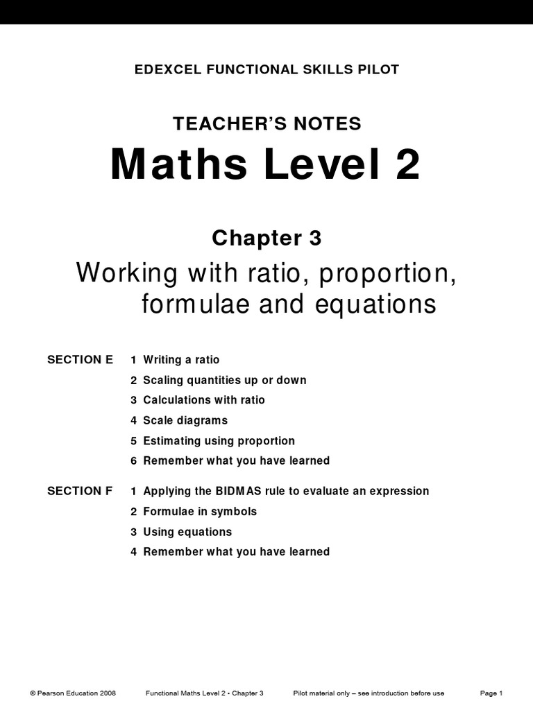 Maths Level 2 - Chapter 3 Teacher Notes | PDF | Ratio | Interest