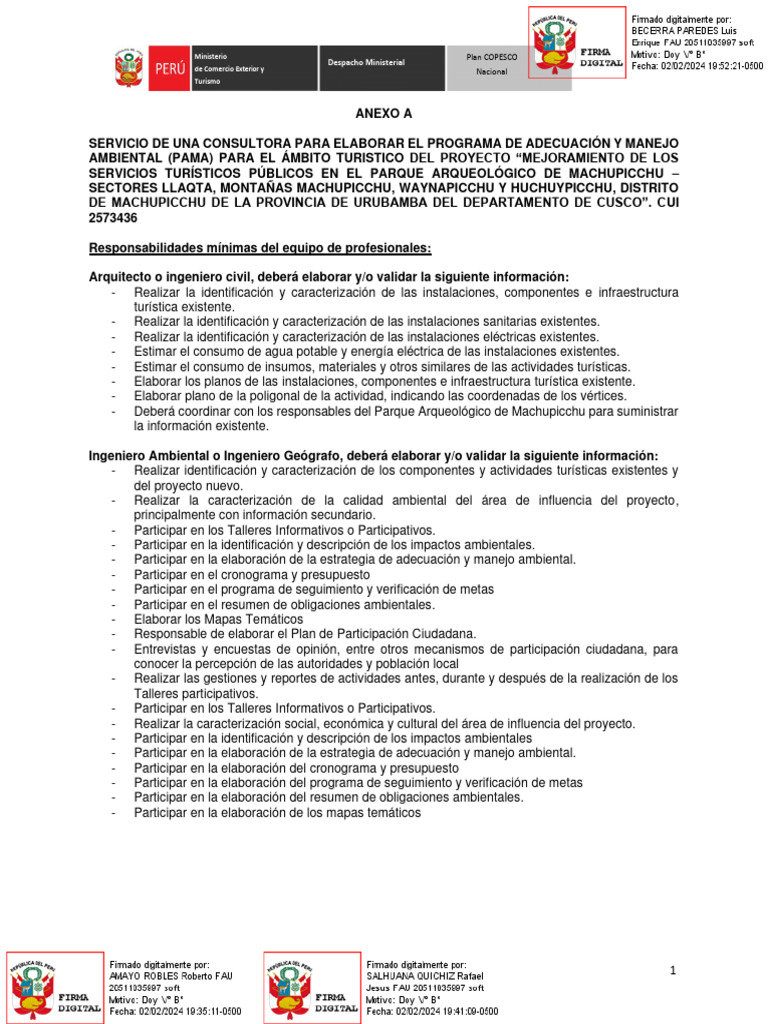 Anexo A - TDR Pama ( | PDF | Residuos | Evaluación de impacto ambiental