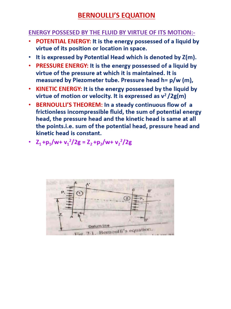 6.bernoulli's Theorem | Download Free PDF | Fluid Dynamics | Physics