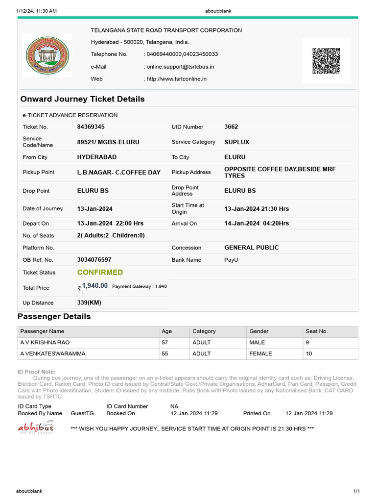 Bus Ticket | Download Free PDF | Identity Document | Access Control
