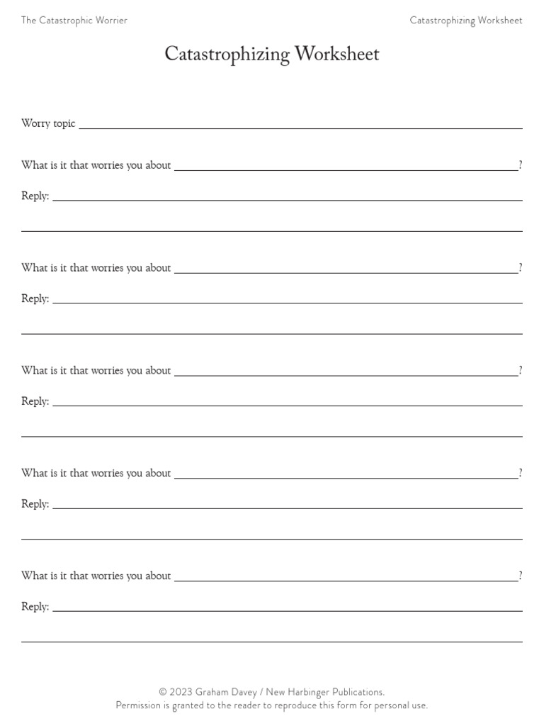 Worksheets CatastrophicWorrier | PDF