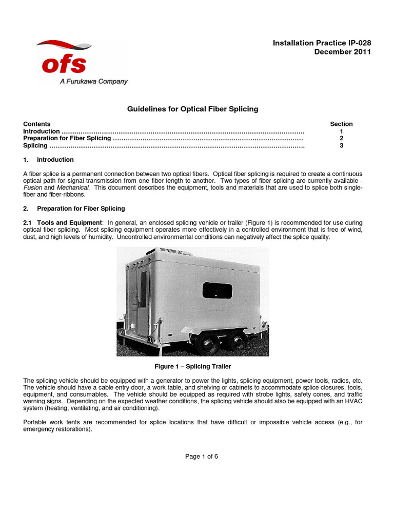 Fiber Splicing Guidelines | PDF | Optical Fiber