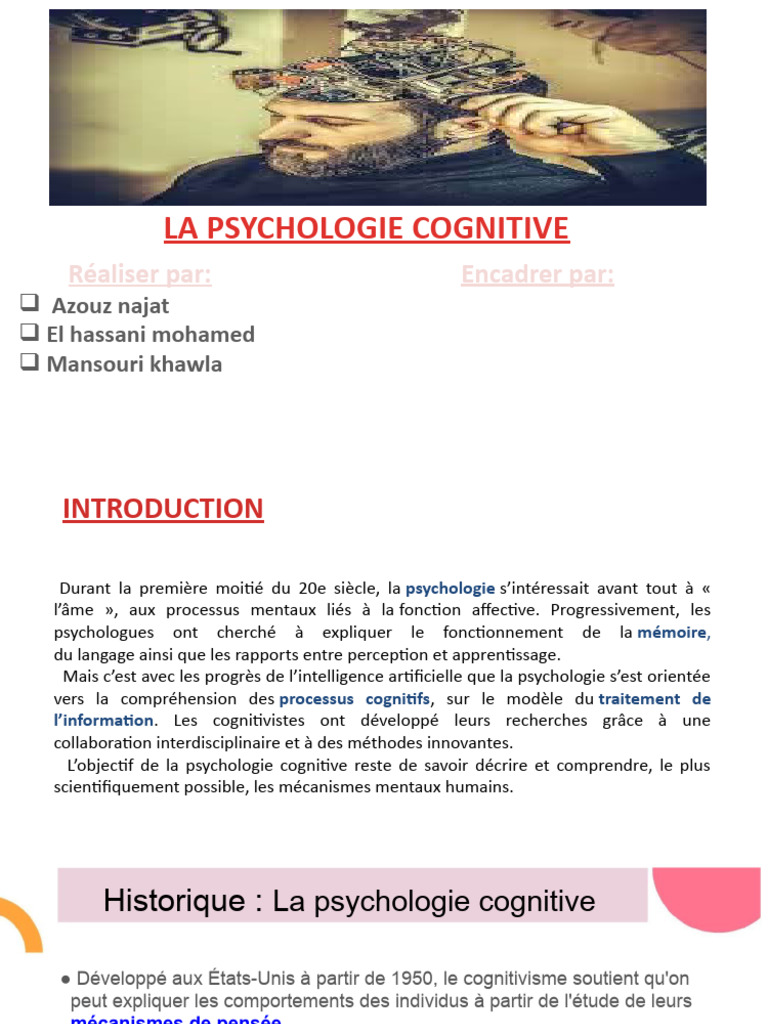 Présentation 1 | PDF | Psychologie | la perception