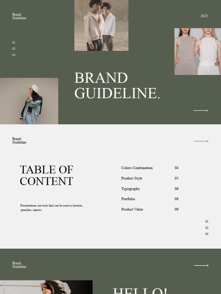 Dark Green Minimalist Brand Guideline Presentation | PDF
