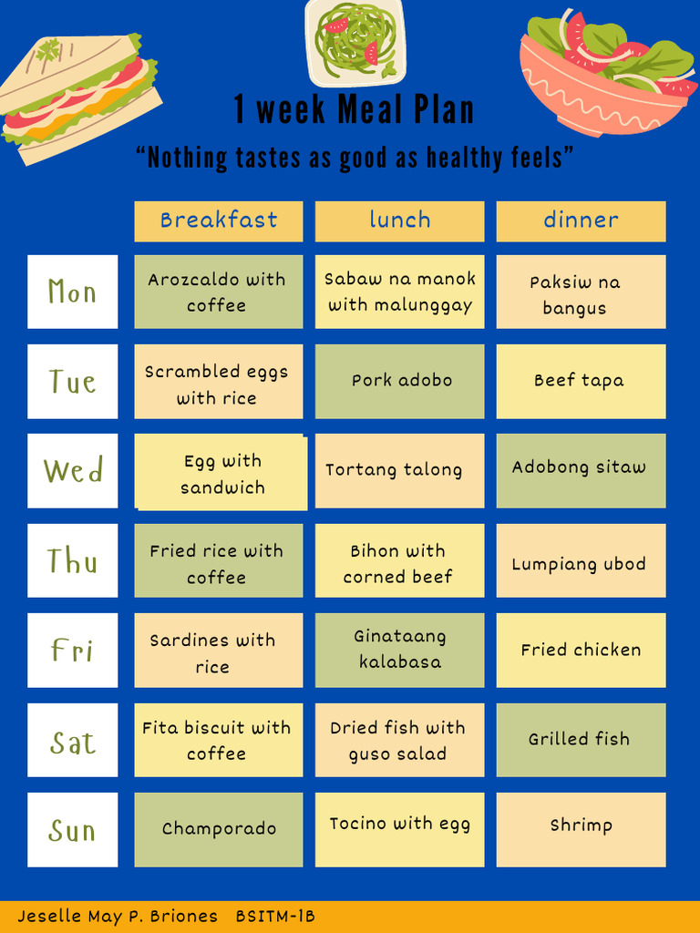 Beige Soft Pastel Illustrated Meal Planner | PDF