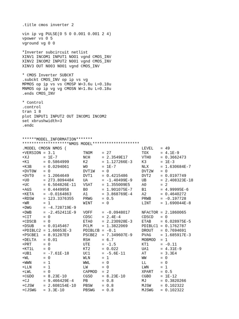 CMOSINVTR2 | PDF | Electrical Components | Computer Engineering