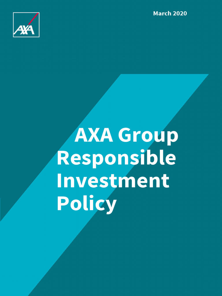 AXA Group Responsible Investment Policy | PDF | Economies | Investing