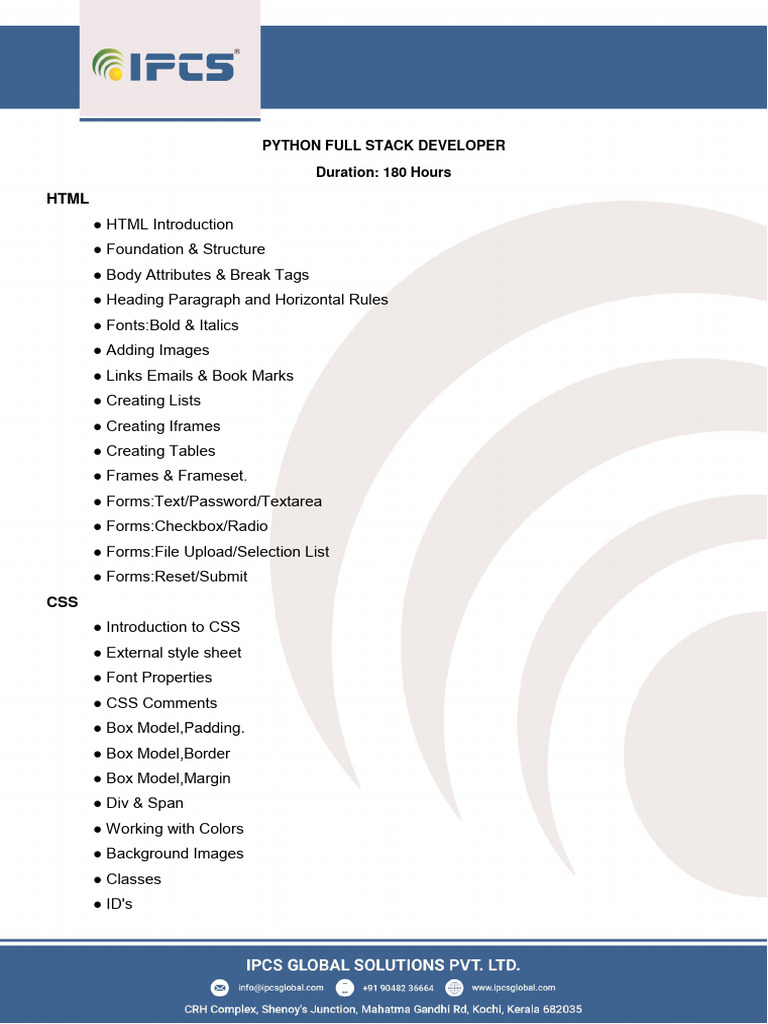 Python Full Stack Developer 1 Pdf Html Element Python