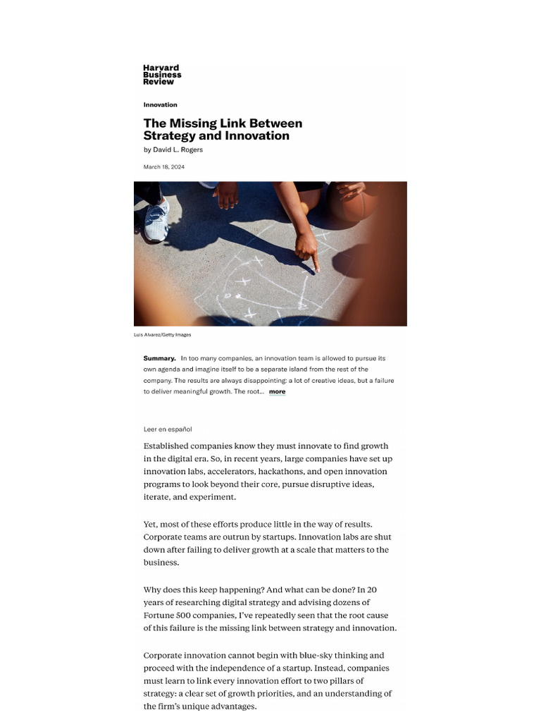 The Missing Link Between Strategy and Innovation | PDF