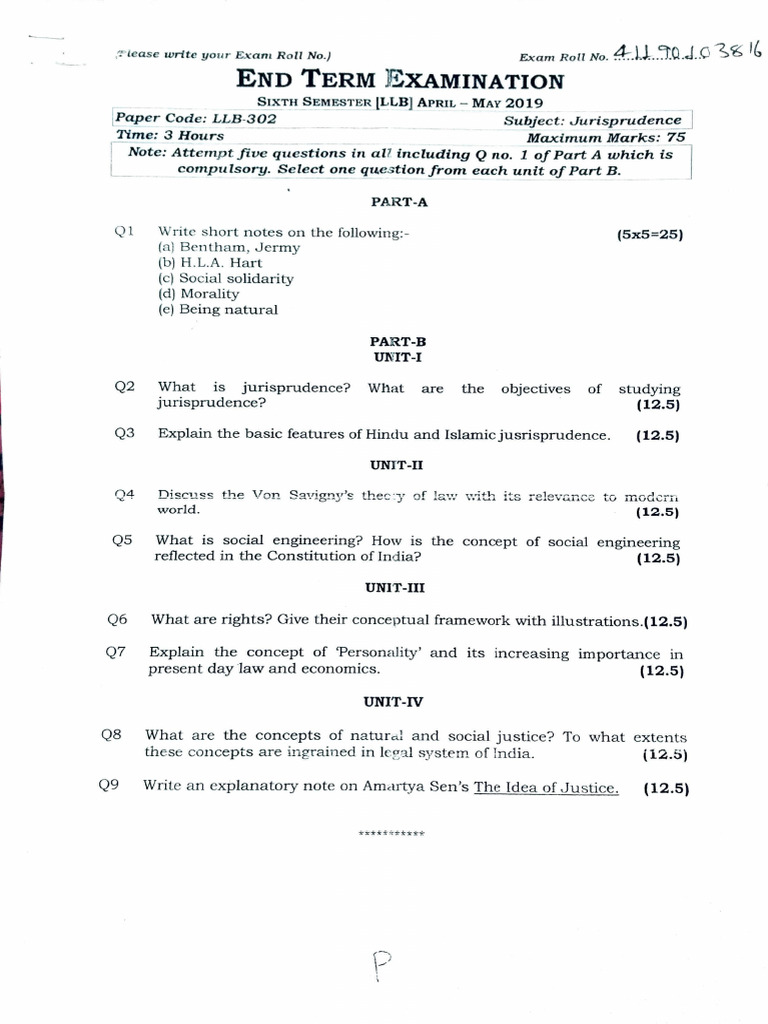 6th Semester Question Paper | PDF