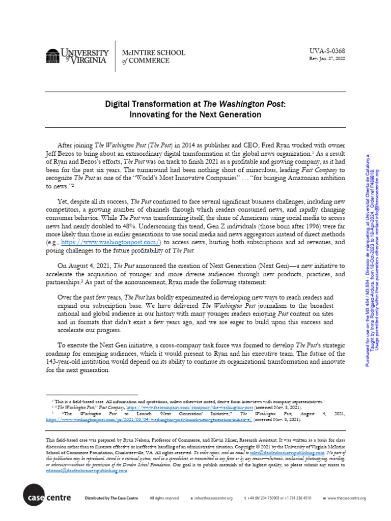 Transformación Digital en El Washington Post | PDF | News | The ...