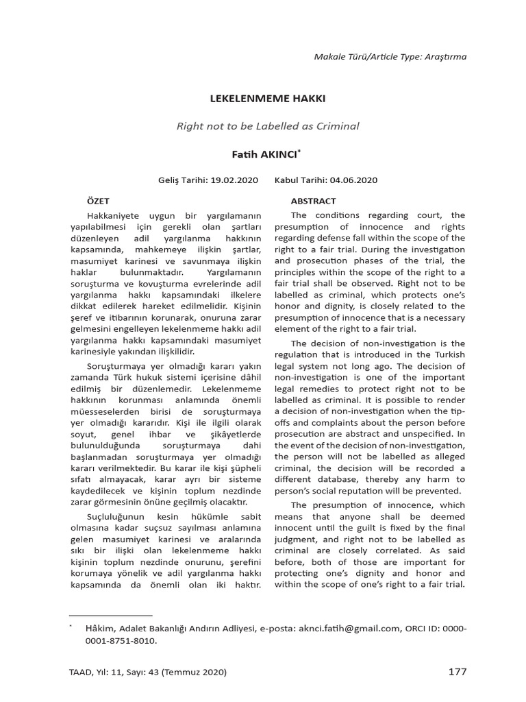 Lekelenmeme Hakki | PDF