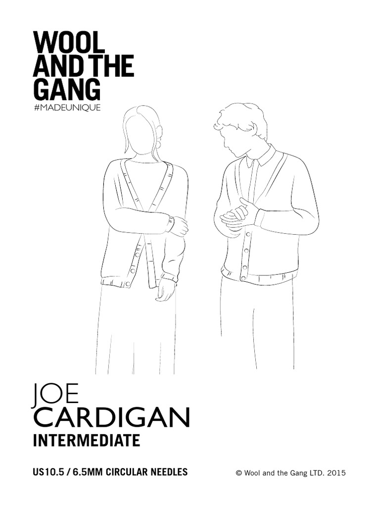 Joe Cardigan Pattern JOECAR03 Eng | PDF | Basic Knitted Fabrics | Knitting