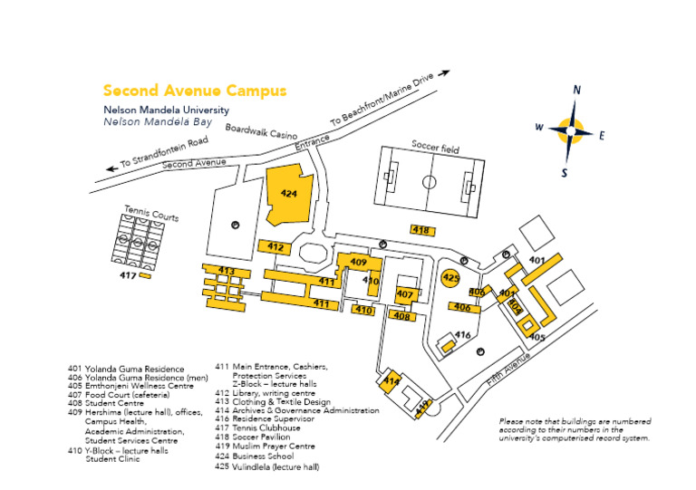 Second Avenue Campus Map Overview | PDF