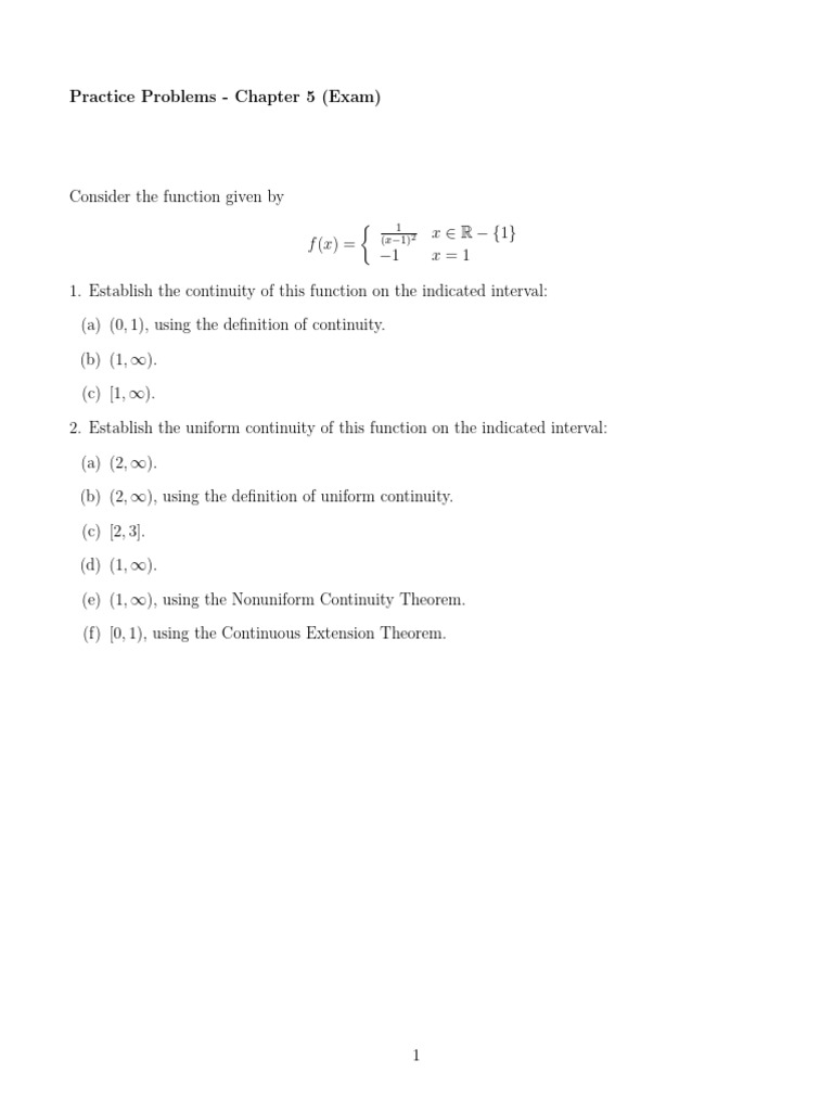 Calculus Continuity Exercises | PDF | Teaching Methods & Materials
