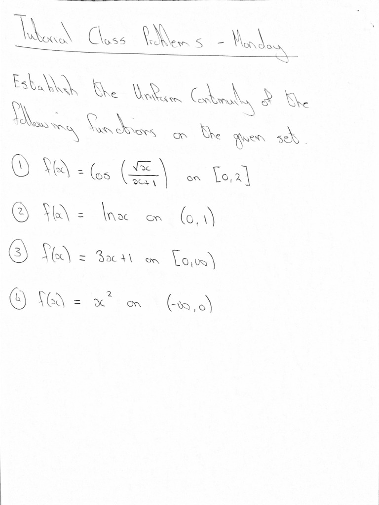 5.4 Tutorial Class Problems | PDF