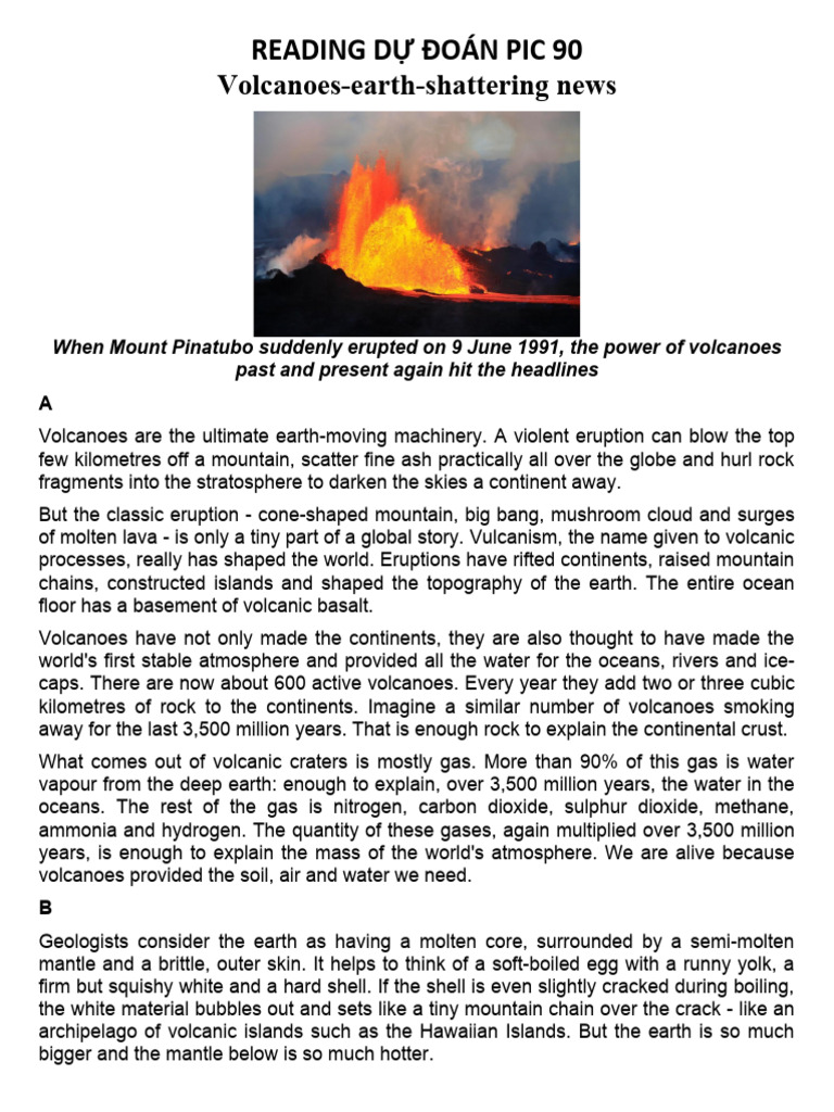 Understanding Volcanic Eruptions | PDF | Volcano | Types Of Volcanic ...