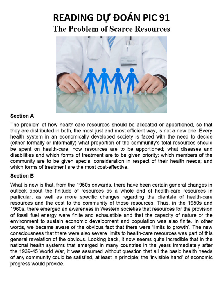 IN - The Problem of Scarce Resources | PDF | Health Care | Health Economics