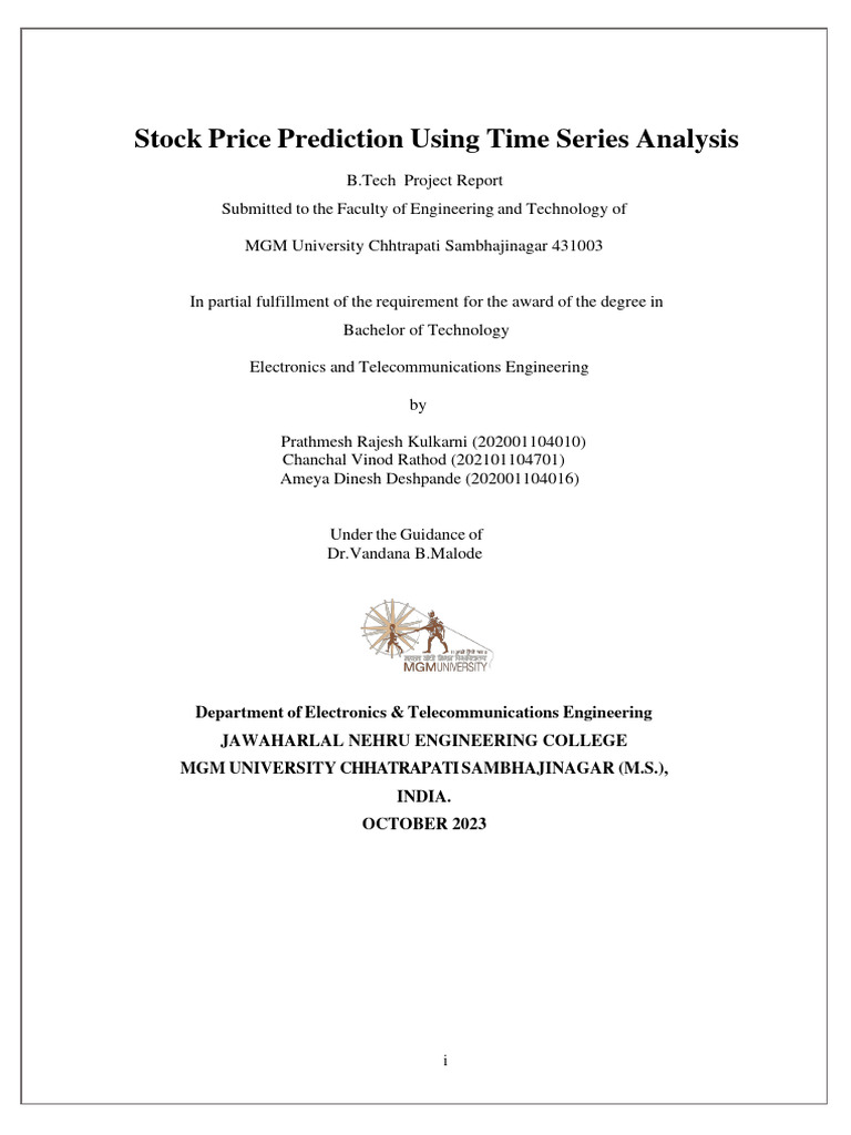 Project Report Group-2 | PDF | Time Series | Machine Learning