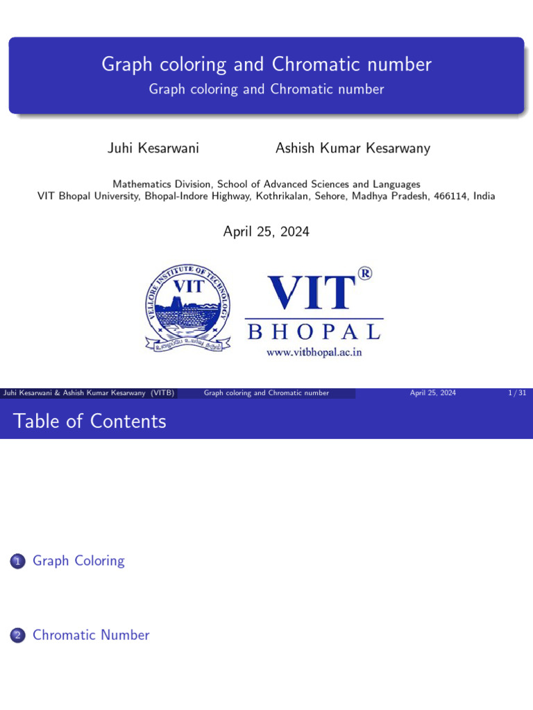 Graph Coloring and Chromatic Number | PDF | Visual Cortex | Vertex (Graph Theory)