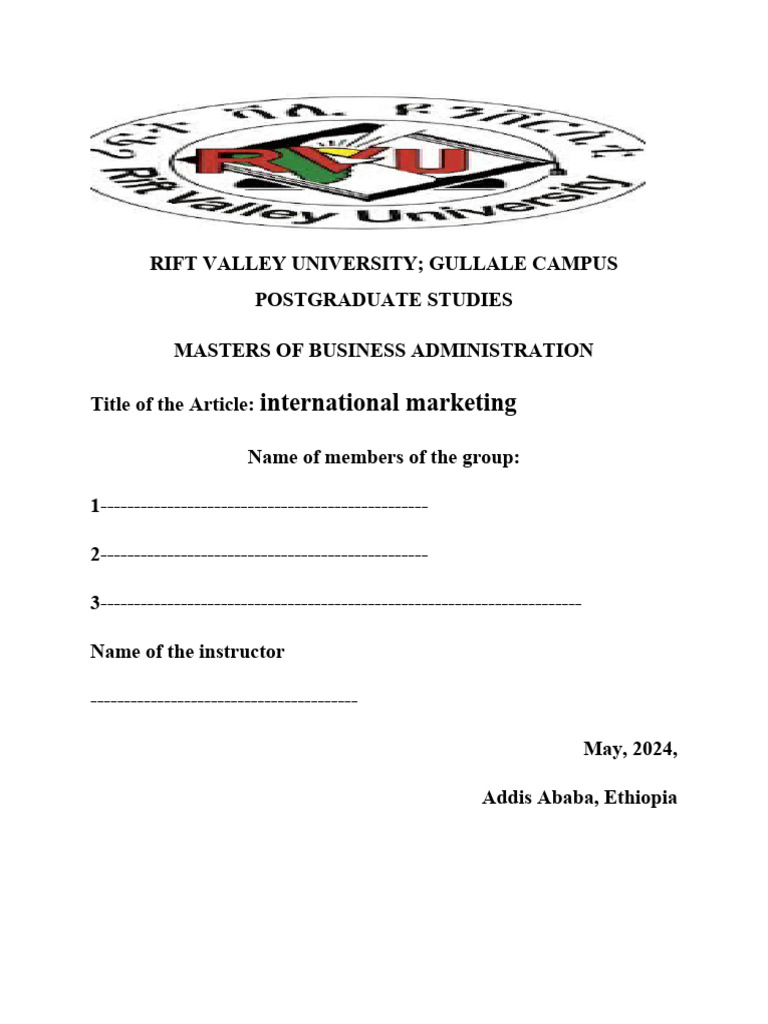 Group Assiment | PDF | Marketing | Market (Economics)