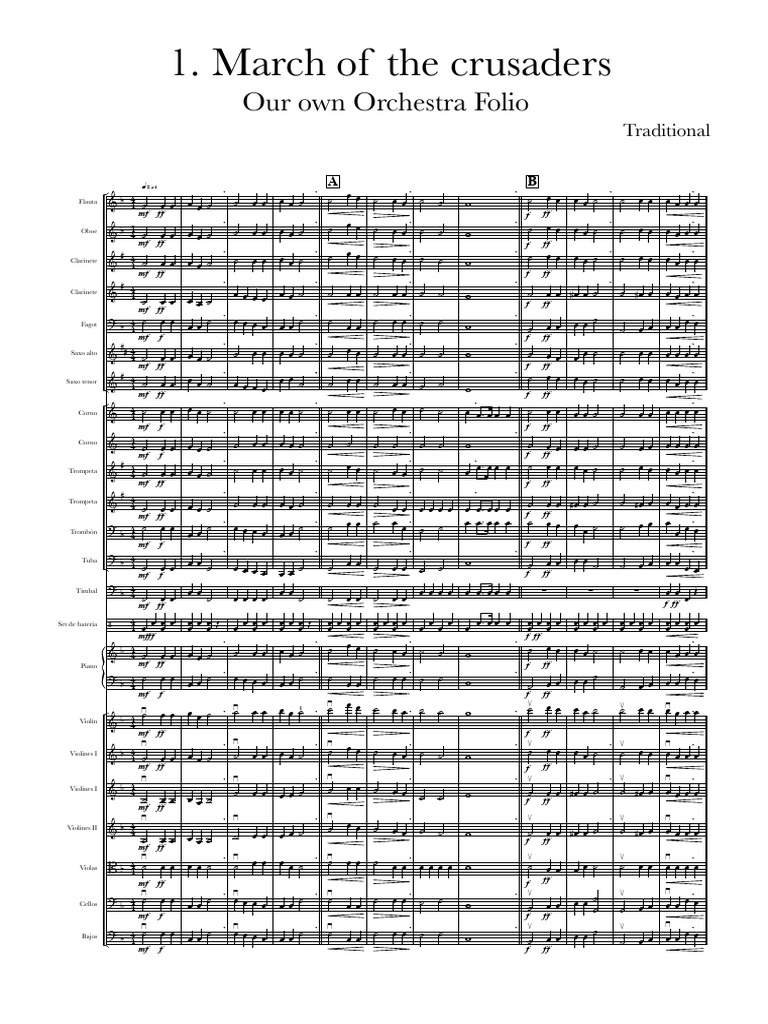 1 March of The Crusaders | PDF | Musical Instruments | Music Technology