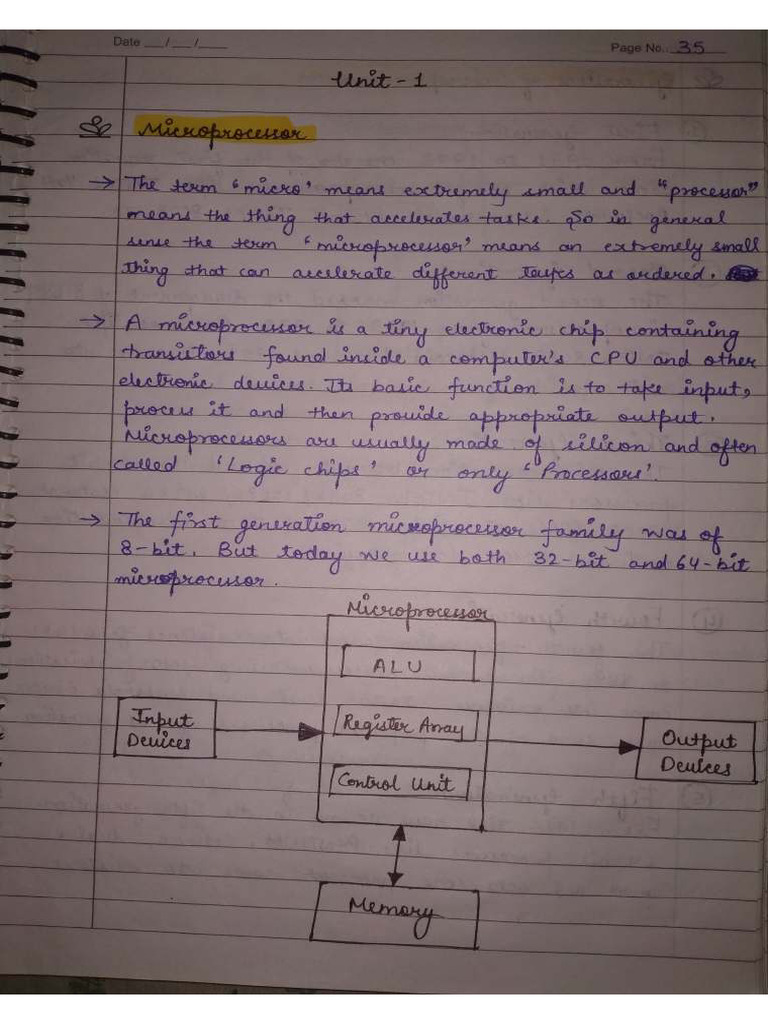 Unit 1 Microprocessor Complete Notes by Sakshi Kcs403 | PDF