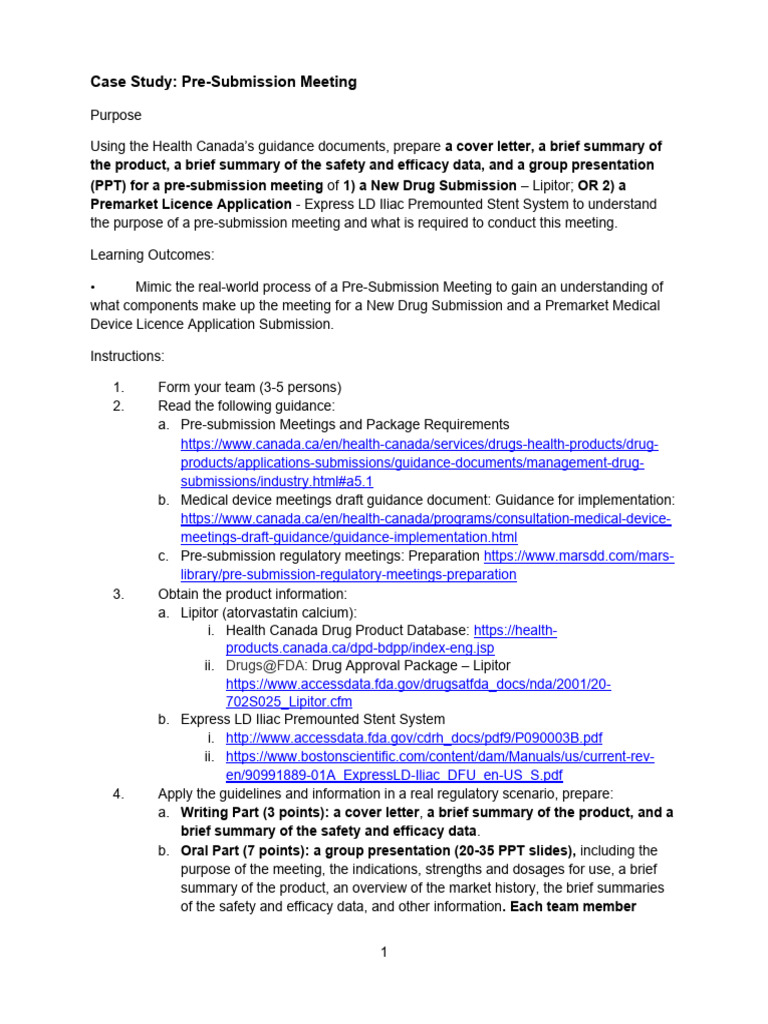 Case Study - Instructions | PDF | Health Care | Medicine