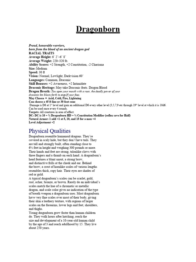 Dragonborn | Download Free PDF | Dragon