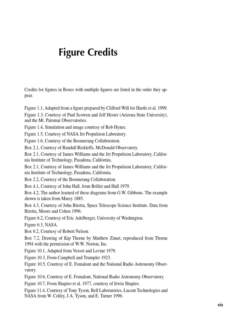 Hartle Figure Credits | PDF | Astronomy | Scientific Observation