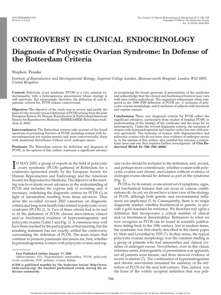 J Clin Endocrinol Metab 2006 | PDF | Polycystic Ovary Syndrome ...