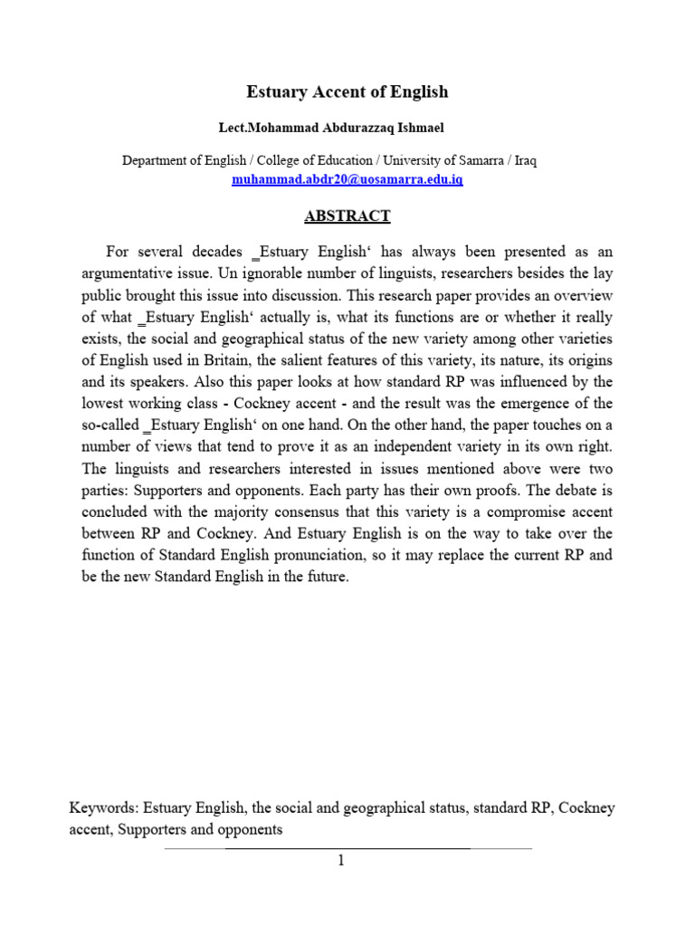 Estuary Accentof English | PDF | English Language | Accent ...