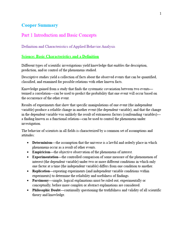 Cooper Summary | PDF | Classical Conditioning | Reinforcement