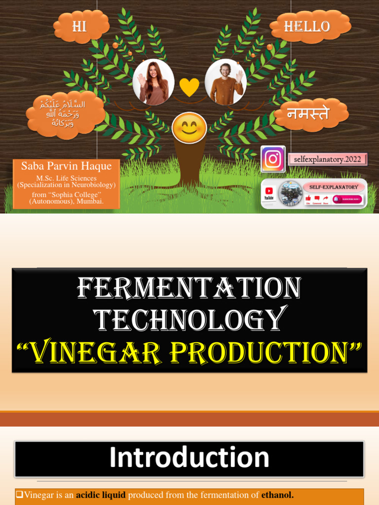 Fermentation Technology "Vinegar Production" | PDF | Vinegar | Acetic Acid