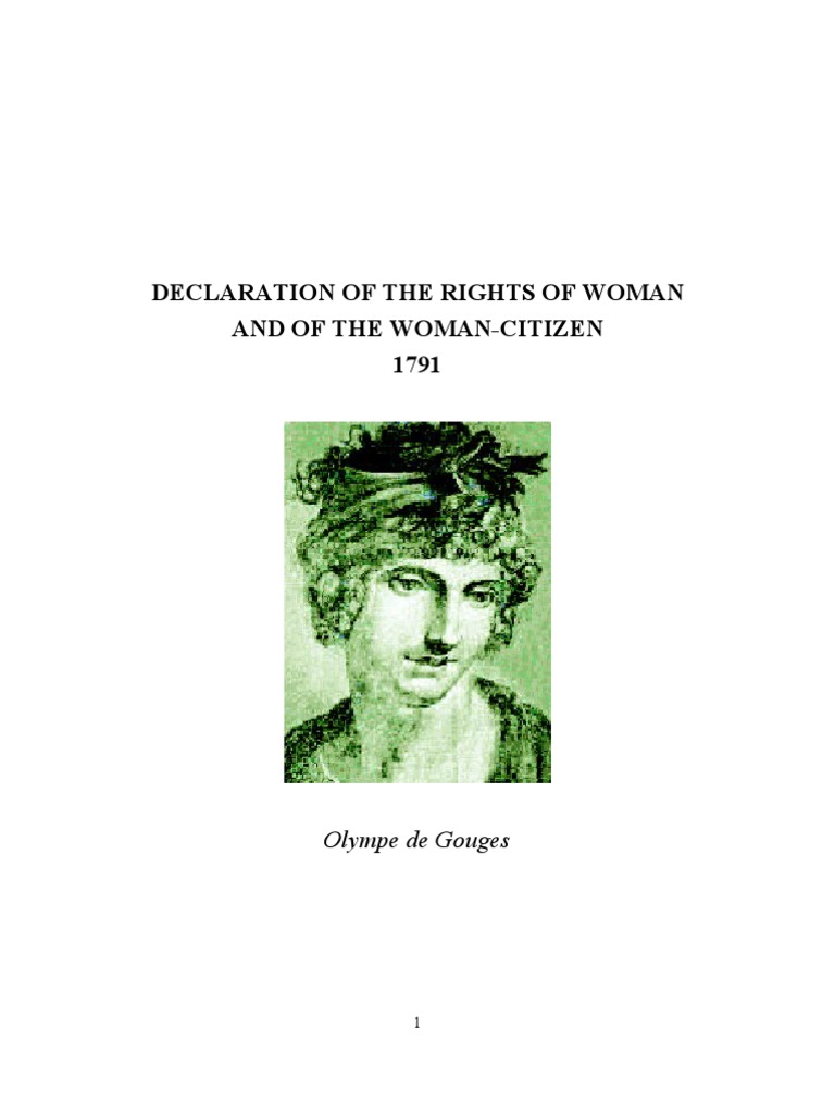 Olympe de Gouges 1791 | Natural And Legal Rights | Government