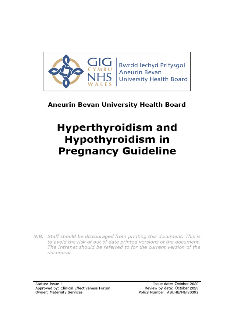 Hyperthyroidism and Hypothyroidiism in Pregnancy, Management of ...