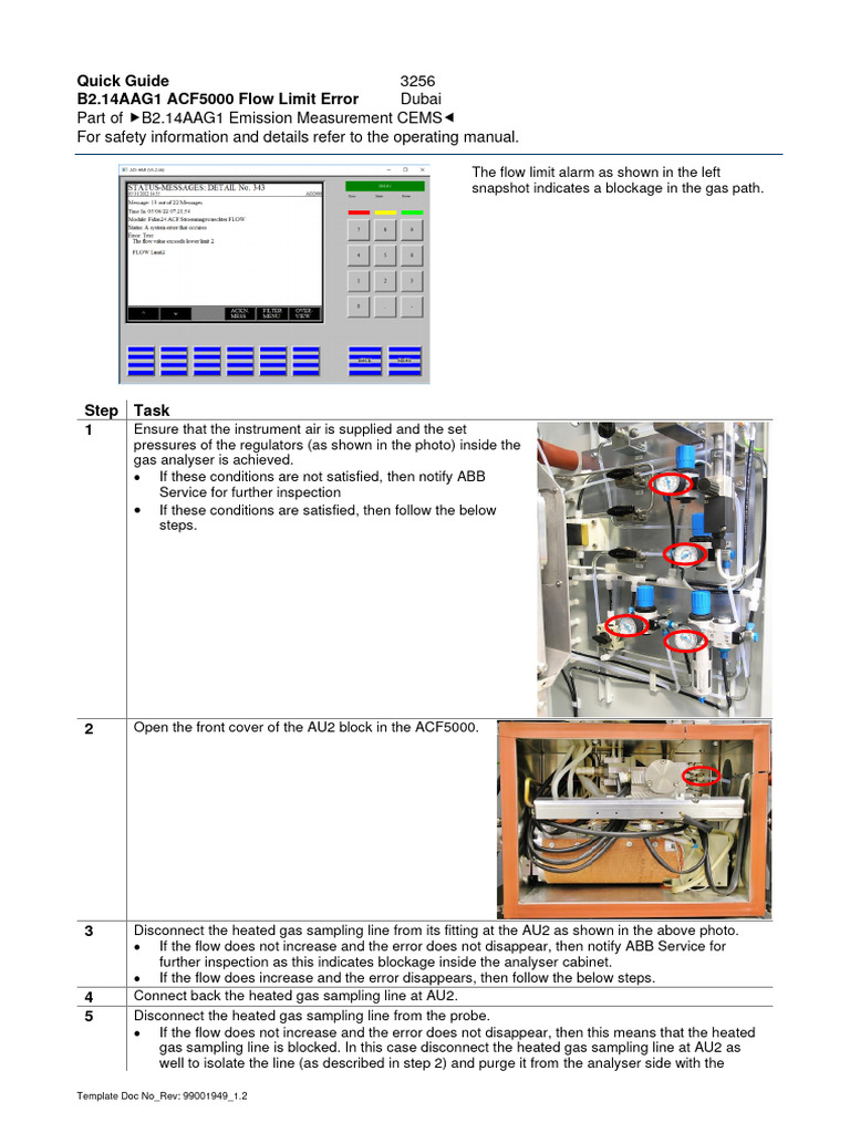 B2.14AAG1 Chap.4.4 Quick Guide ACF5000 Flow Limit Error | PDF