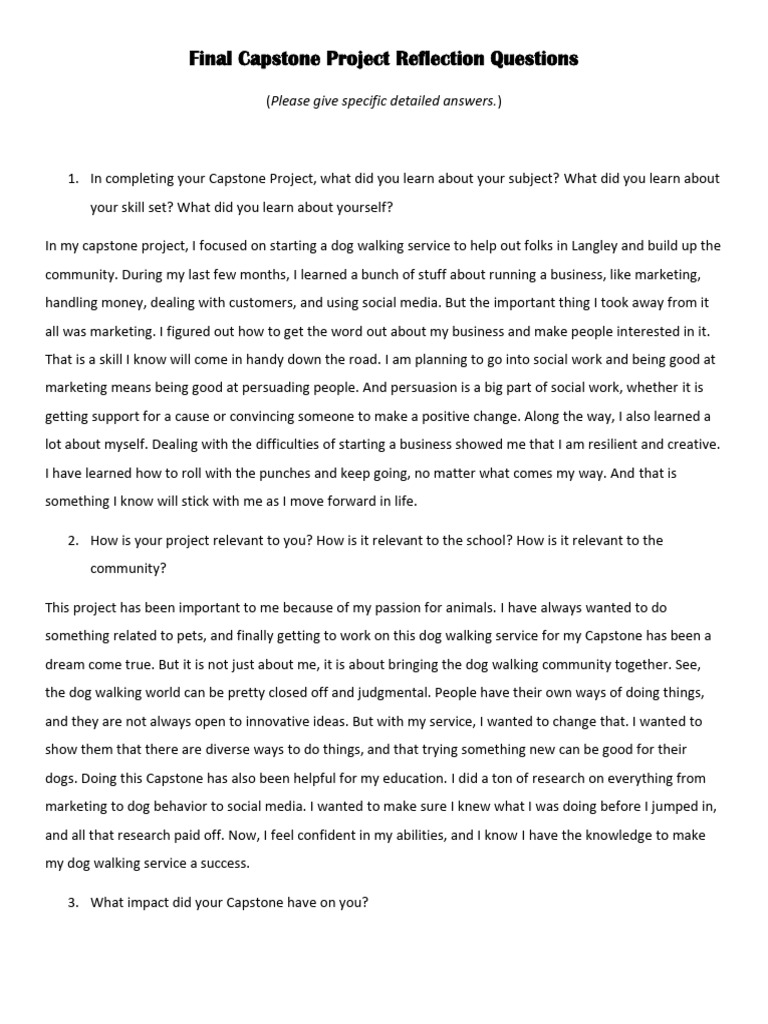 Capstone Final Reflection | Download Free PDF | Motivation | Motivational