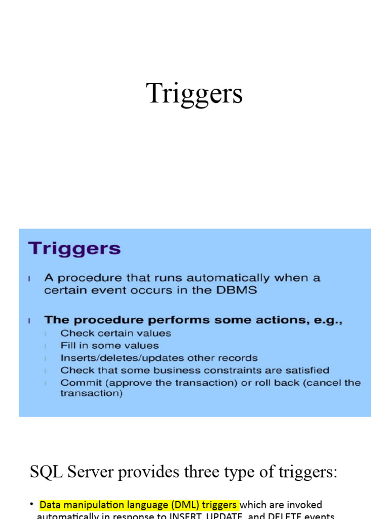 Triggers | PDF