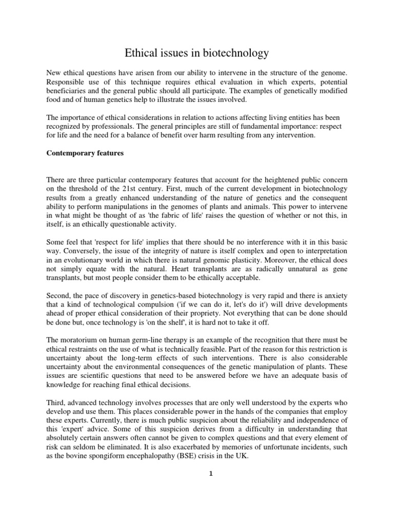 ETHICAL ISSUE in Biotechnology | Biotechnology | Genetic Engineering