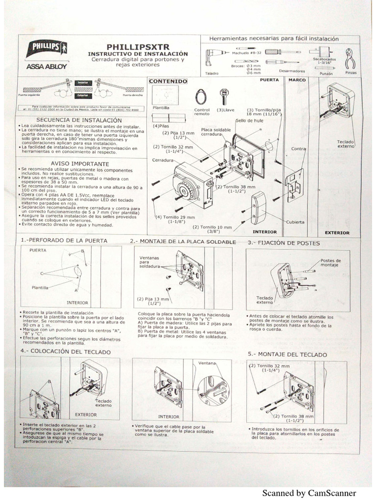 Cerradura Eléctrica Phillips XTR | PDF