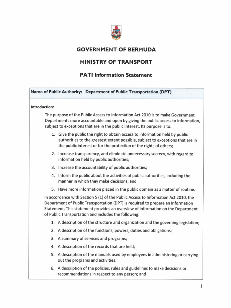 DPT Pati Information Statement April 1 2015 0 | PDF