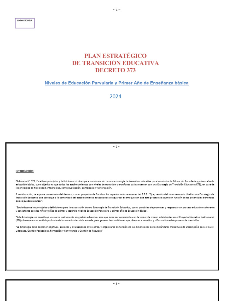 Estrategia de Transición Educativa 2024 | PDF | Educación de la primera ...